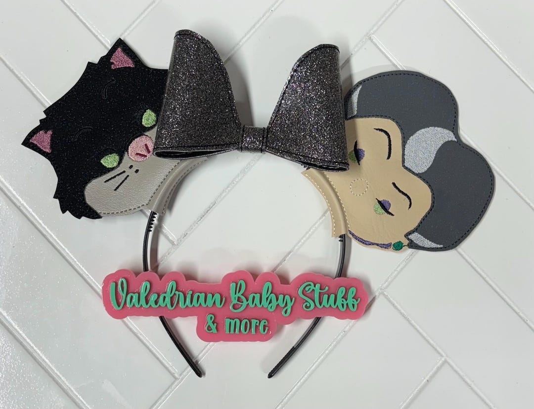 Cinderella Lucifer and Lady Tremaine Inspired Mouse Ears Headband ...