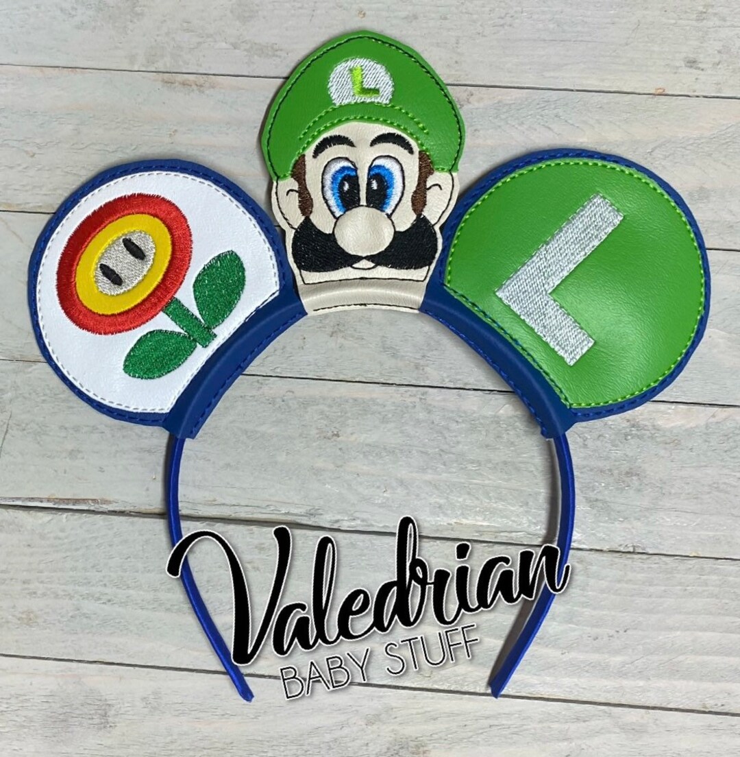 Super Mario Bros Luigi Inspired Inspired Mouse Ears Headband ...