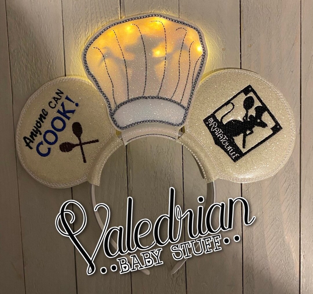 Ratatouille Remy Chef Hat Lights Inspired Mouse Ears Headband ...