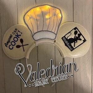 Ratatouille Remy Chef Hat Lights Inspired Mouse Ears Headband | Etsy