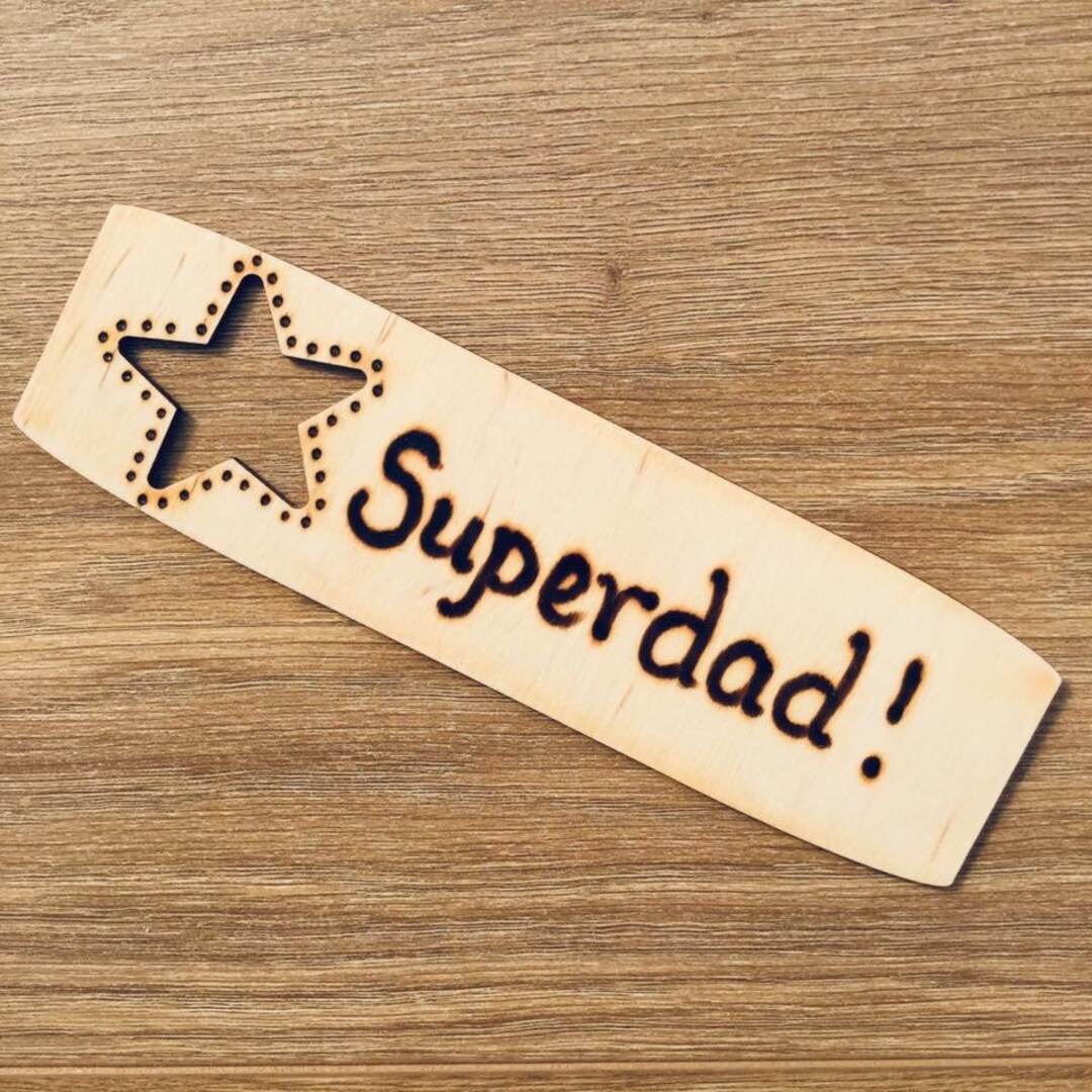 Dads Bookmark, Wooden Bookmark, Pyrography Bookmark, Superdad Bookmark ...