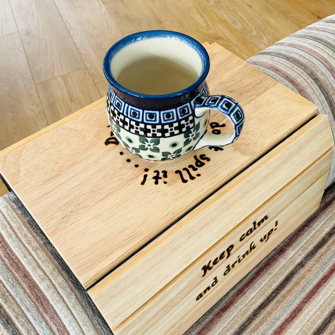 Drinking Quotes Sofa Tray Table, Flexible Sofa Tray, Wooden Sofa Tray ...