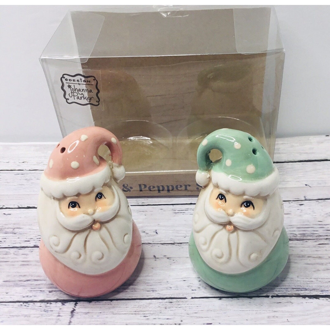 Ceramic Salt & Pepper Shakers Pink Mint Johanna Parker - Etsy