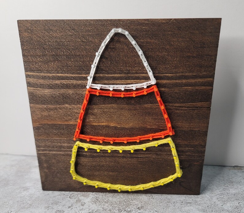Candy Corn String Art Fall Decor Halloween Fall String Art - Etsy