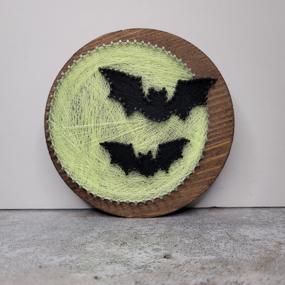 Moon String Art Halloween String Art Bat String Art Glow in the Dark ...
