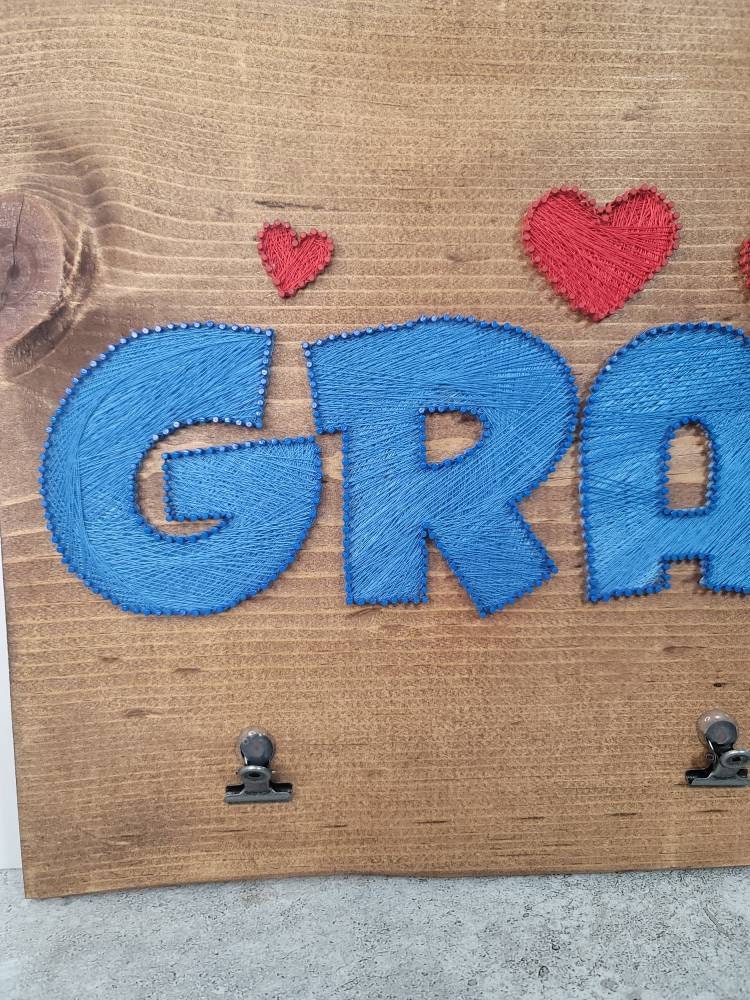 Grandma String Art Photo Sign Grandparents Picture Holder - Etsy
