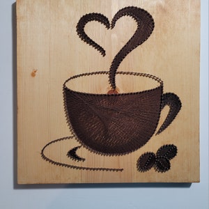 Coffee String Art Coffee Wood Sign Coffee Love Coffee String Art - Etsy