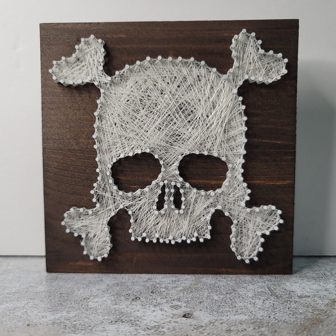 Skull and Bones String Art | Halloween String Art | Glow in the Dark ...