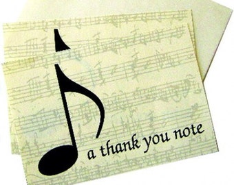 Music Thank You Note - Etsy