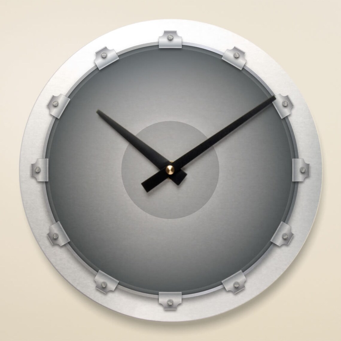 Brushed Aluminum Round Music Wall Clock, Music Symbols Clock, Gift for ...