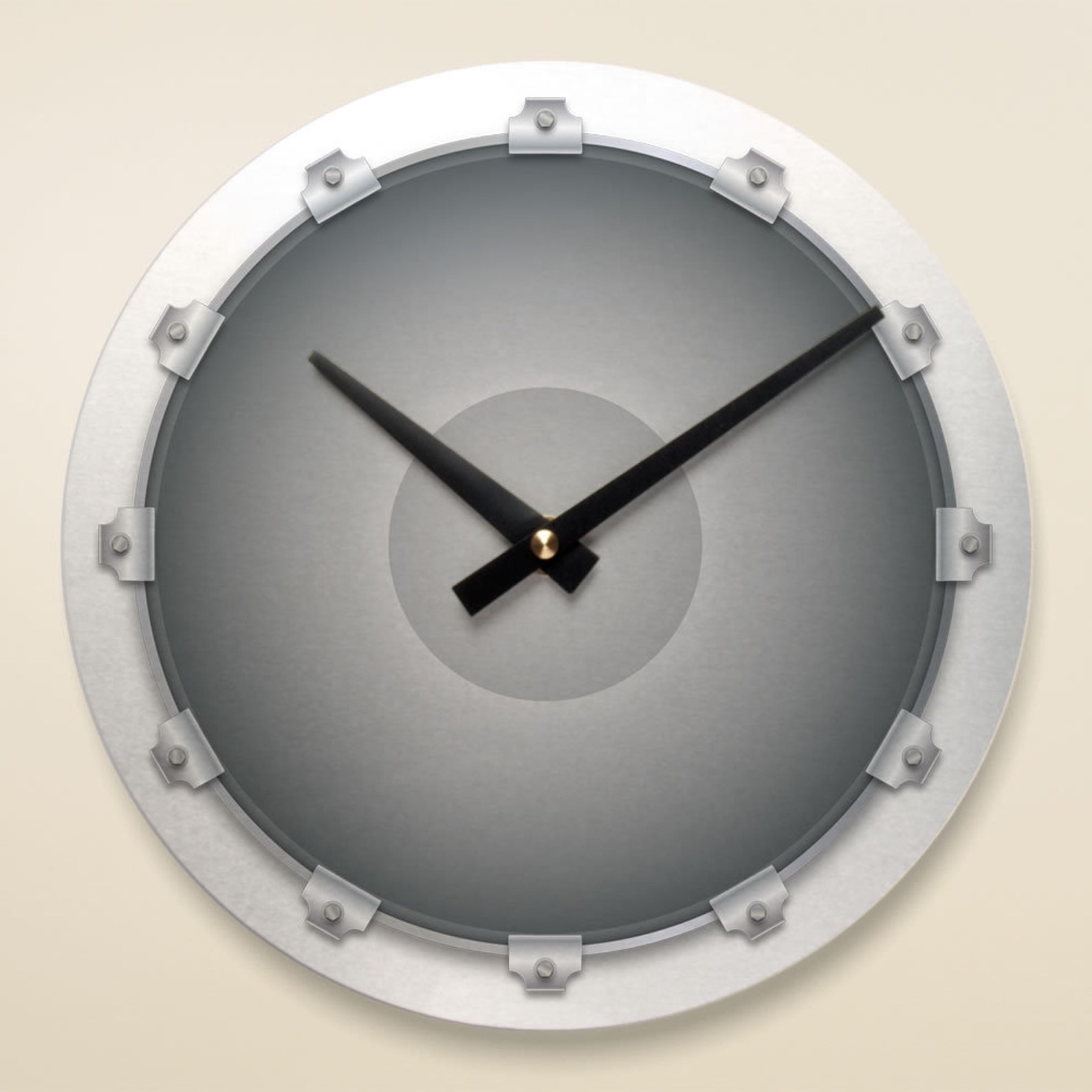 Brushed Aluminum Round Music Wall Clock, Music Symbols Clock, Gift for ...