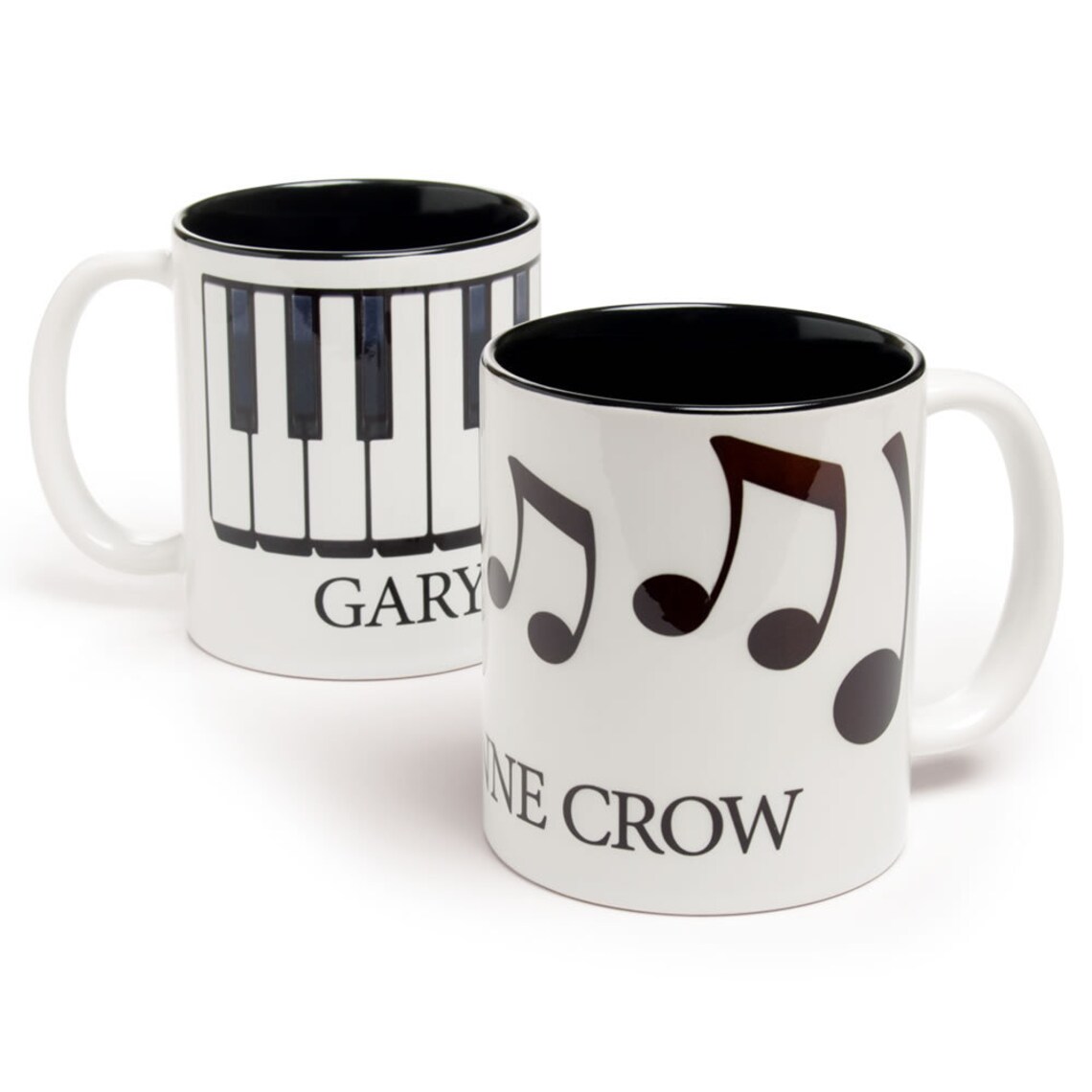 Personalized Black & White Music Design Mug, Keyboard or Music Notes - Etsy
