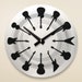 Brushed Aluminum Round Music Wall Clock, Music Symbols Clock, Gift for ...