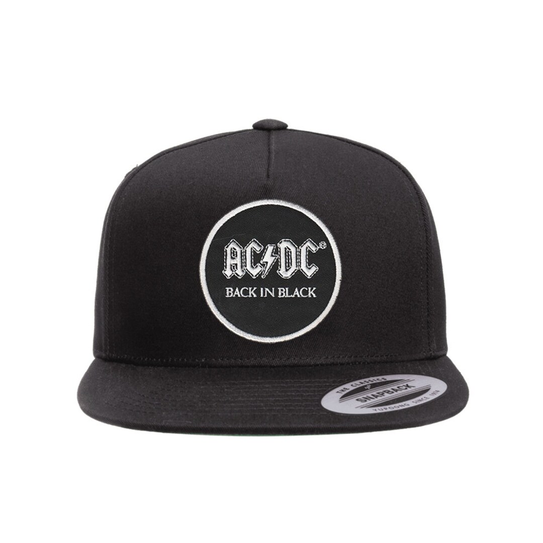 ACDC Back in Black Patch Snapback Cap - Etsy