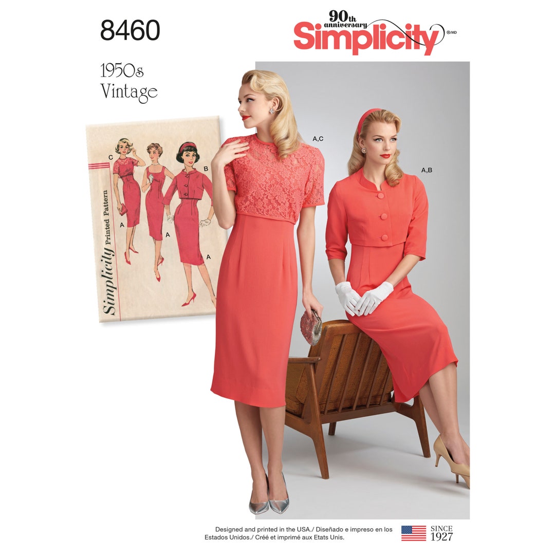 Simplicity 8460 - Misses' Vintage Dress and Jackets - Size 6-8-10-12-14 ...