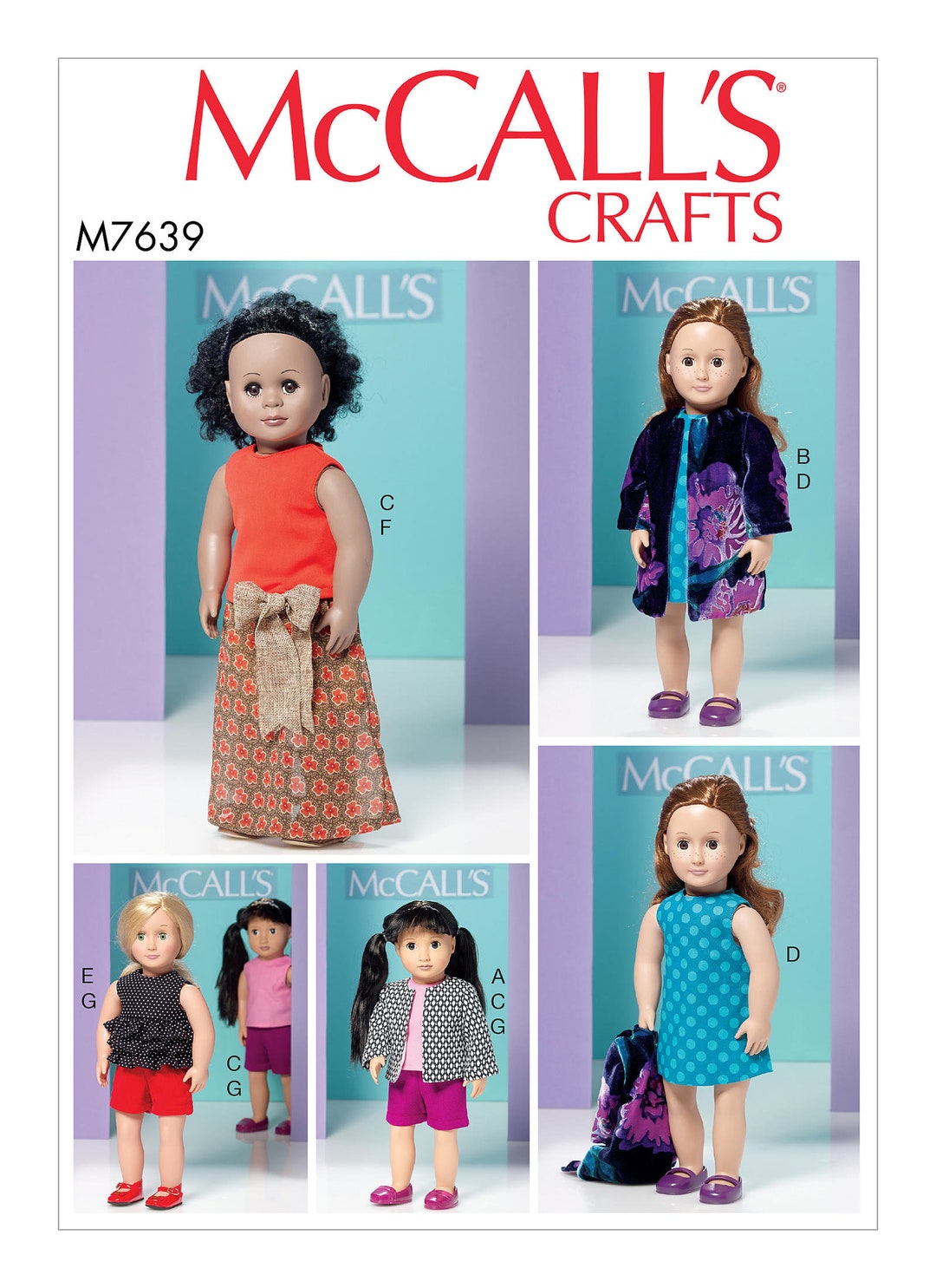 Mccall's Crafts M7639 Sewing Pattern - Clothes for 18" Doll - Etsy