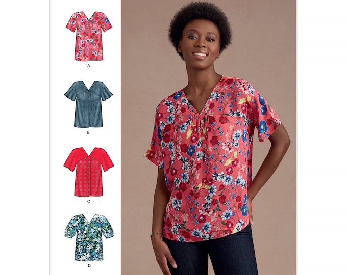 Simplicity 8417 Misses' Pullover Tops With Sleeve and Fabric Variations ...
