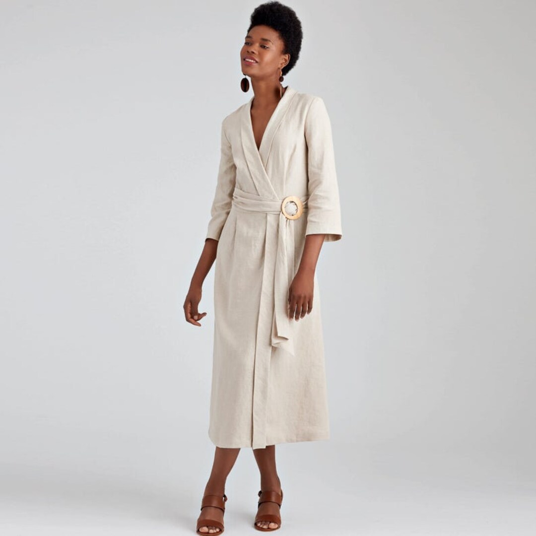 Simplicity 9042 Misses' Wrap Dresses With Length and Collar Variations ...