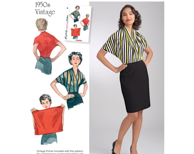 Simplicity 8452 Misses' 1950's Vintage Knit Blouse Sewing Pattern Size ...