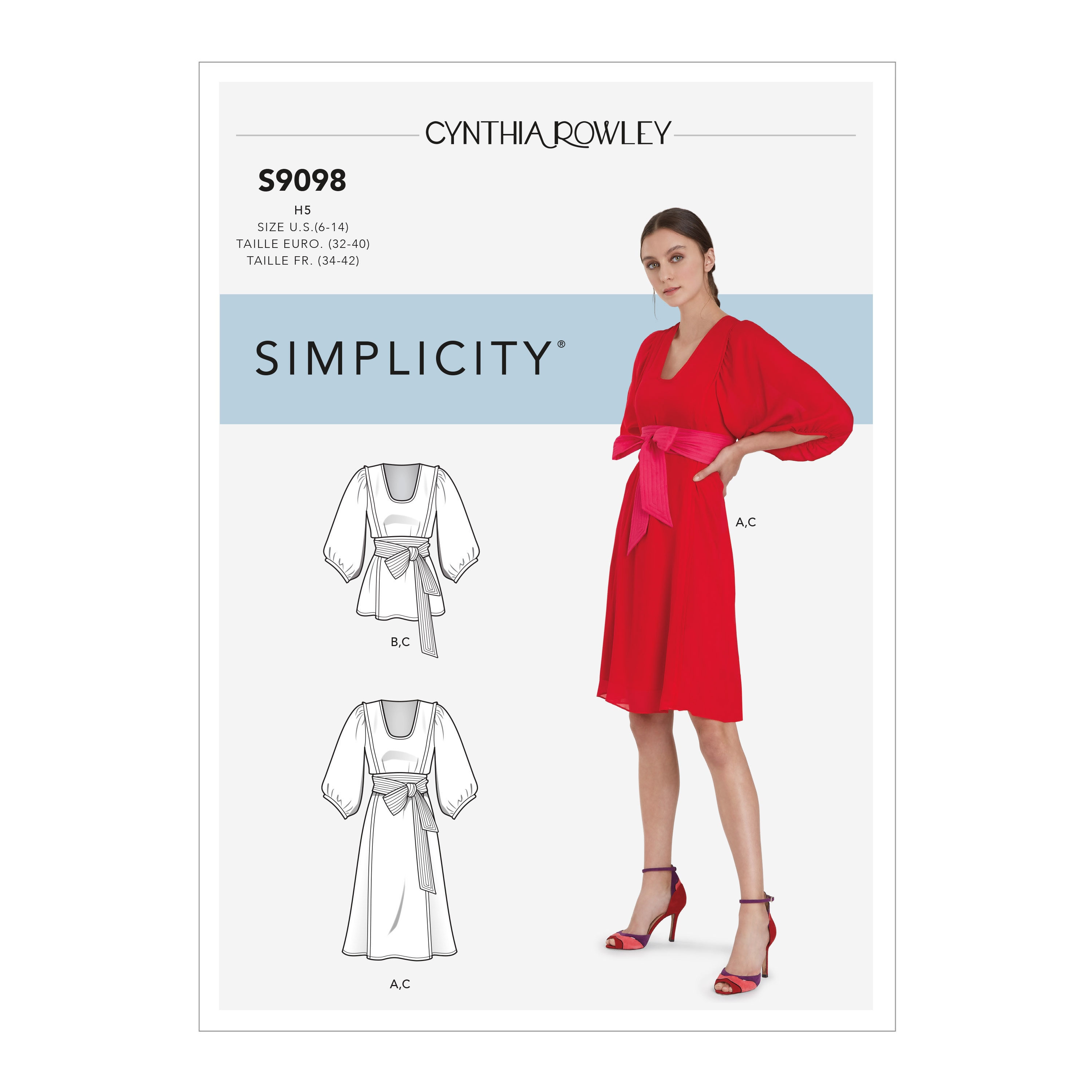 Simplicity 9098 Misses' Dress and Top With Tie Belt Sewing - Etsy