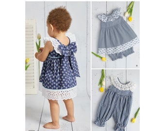 Simplicity 1447 Babies' Romper, Dress, Top and Panties and Hats Sewing ...