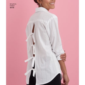 Simplicity 8416 Misses' Shirt With Back Variations Sewing Pattern ...
