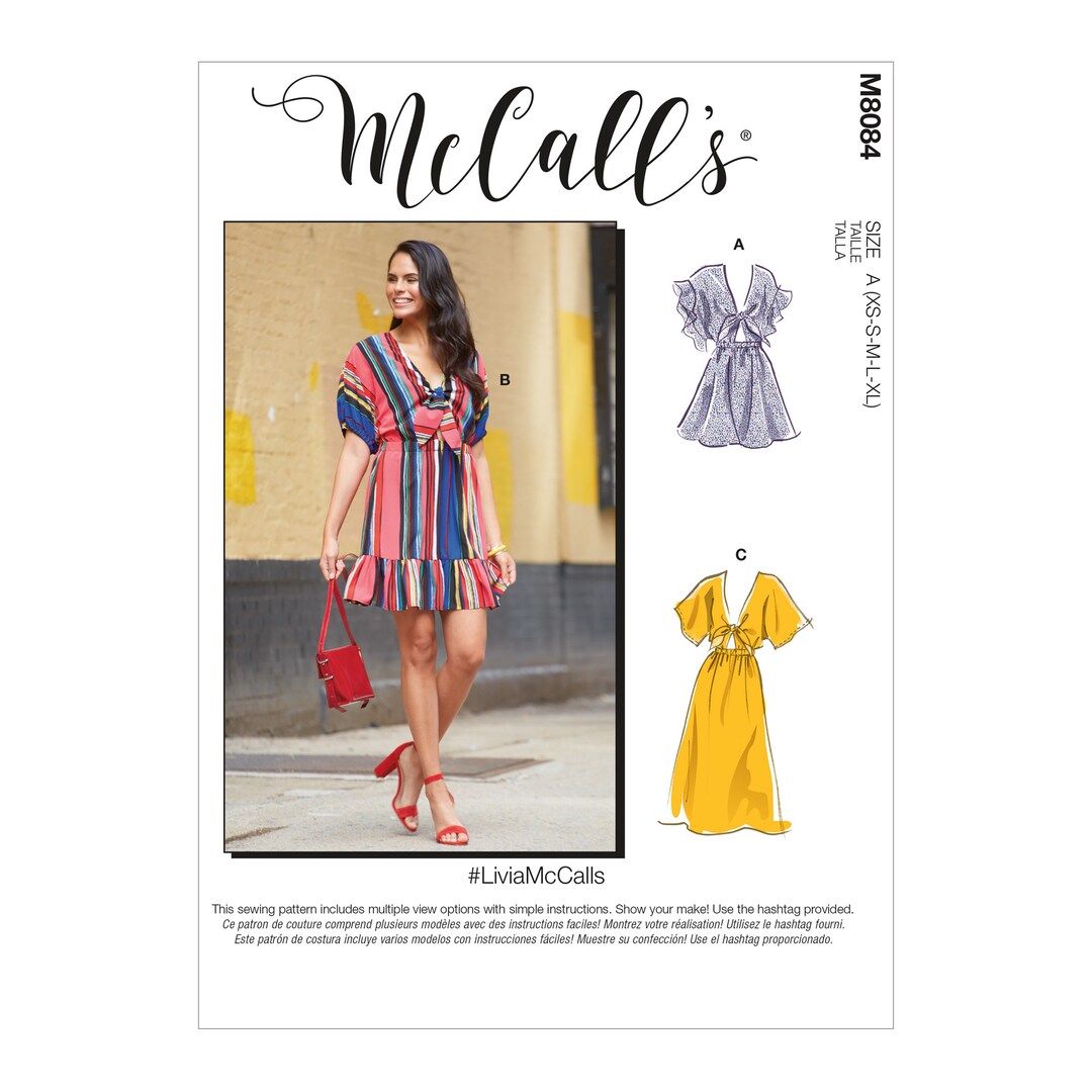 Mccall's M8084 Misses' Dresses and Belt Sewing Pattern - Etsy
