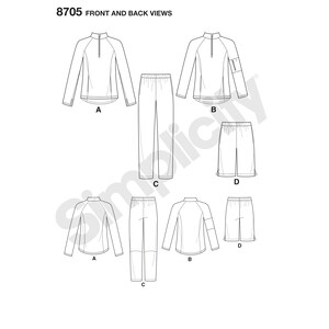 Simplicity 8705 Men's Pants or Shorts and Knit Pullover Sewing Pattern ...
