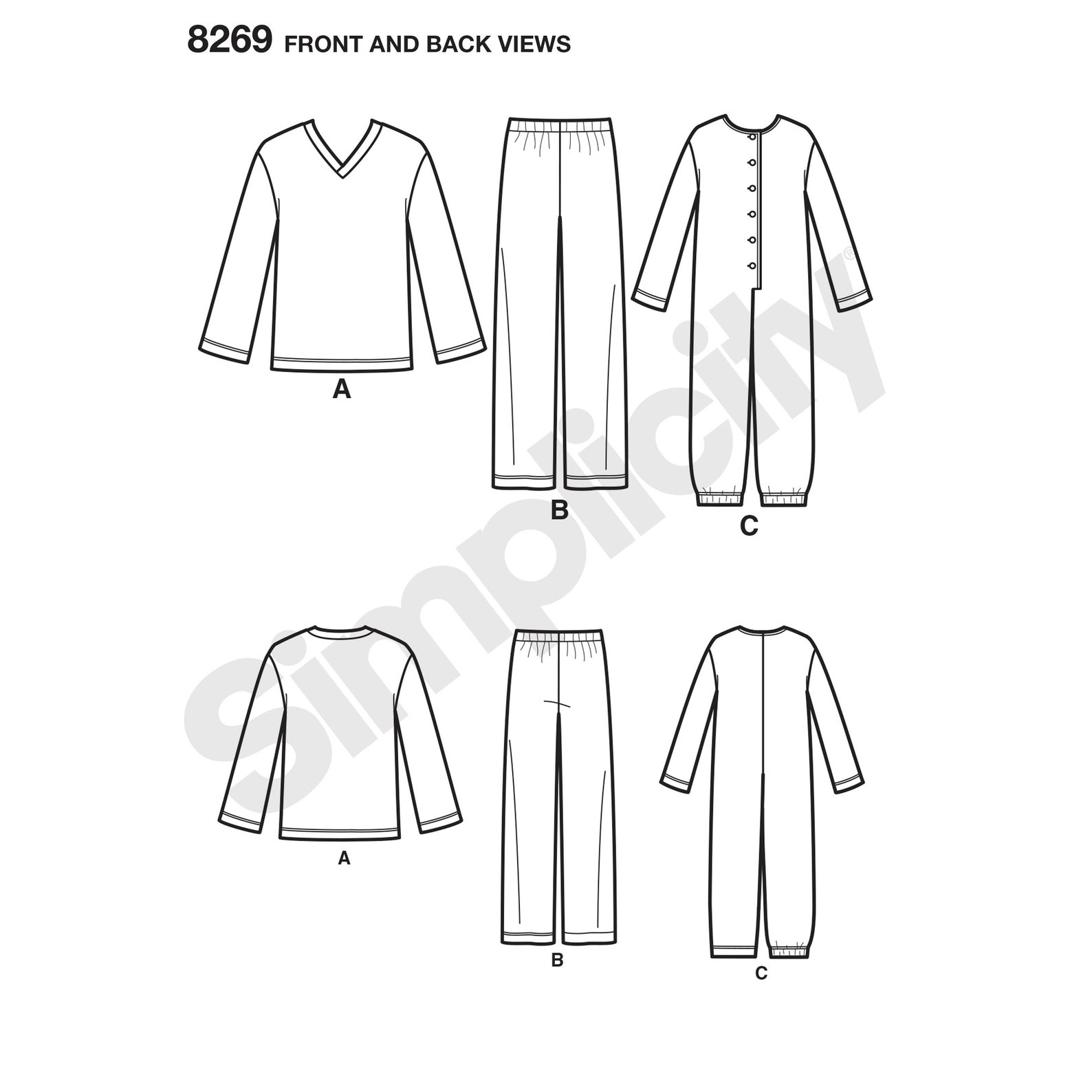 Simplicity 8269 Child's Jumpsuit and Teens'/adults' Pants and Knit Top ...