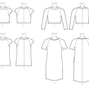 Mccall's M7574 Misses' Tops, Tunic and Dress Sewing Pattern - Size 6-8 ...