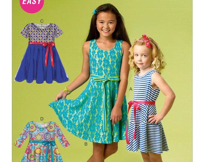 Mccall's M7079 Girls' A-line Dresses Sewing Pattern Size 7-8-10-12-14 ...