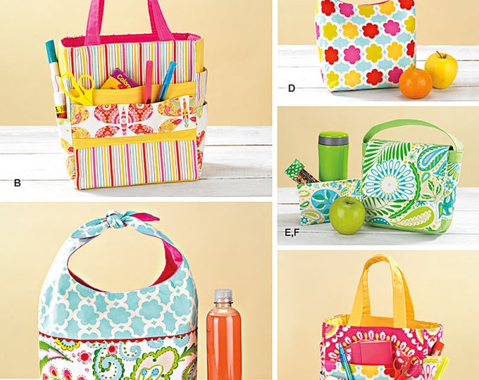 Simplicity 1385 Gingercake Art Caddies, Lunch Bags and Snack Bag Sewing ...