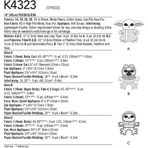 Kwik Sew K4323 18” Plush Aliens Sewing Pattern - Etsy