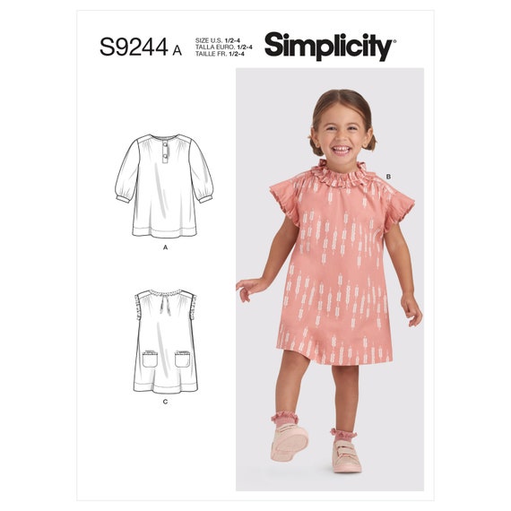 Simplicity 9244 Toddlers' Dresses Sewing Pattern Size - Etsy Italia