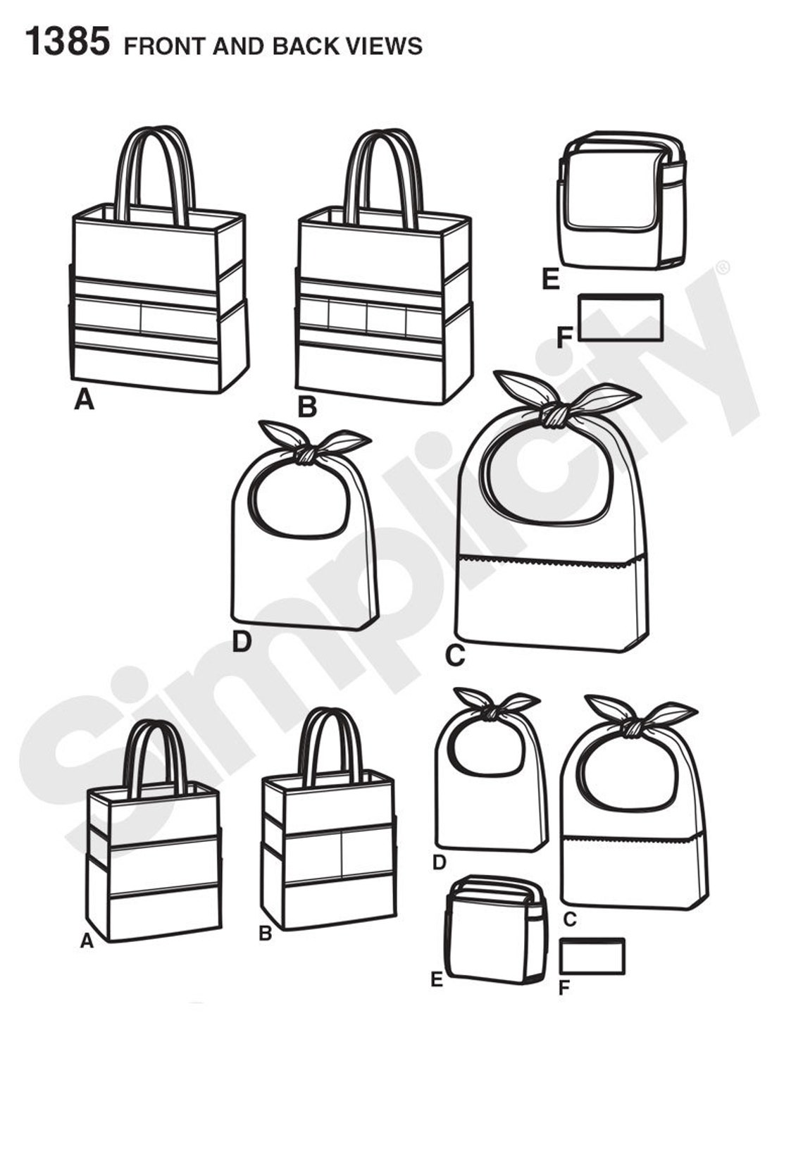 Simplicity 1385 Gingercake Art Caddies Lunch Bags and Snack - Etsy