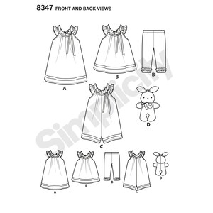 Simplicity 8347 Toddlers' Dress, Top and Knit Capris, Romper, and ...
