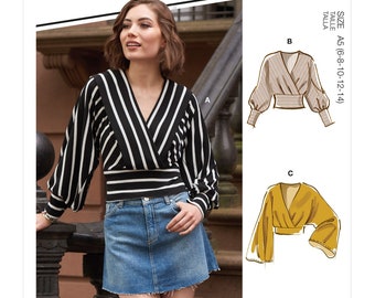 Mccall's M8040 Misses' Tops Sewing Pattern Sizes | Etsy