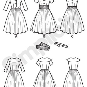 Simplicity 1459 - Misses' Petite Dress and Cummerbund Sewing Pattern ...