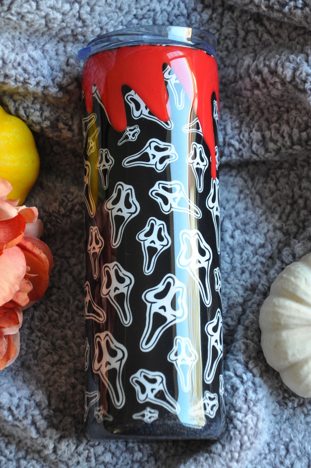 Epoxy Glitter Tumbler Screaming Horror Face Glitter Tumbler Halloween ...