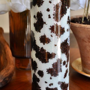 Personalized Cow Print Glitter Epoxy Tumbler - Heifer Epoxy Tumbler ...