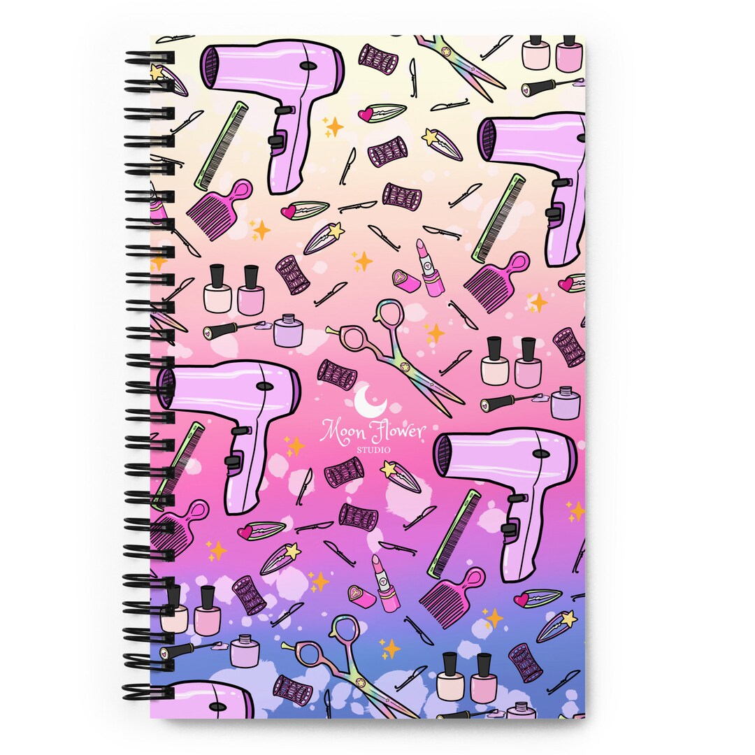 Salon Beauty Spiral Notebook- Moon Flower Studio Hair Salon Stylist - Etsy