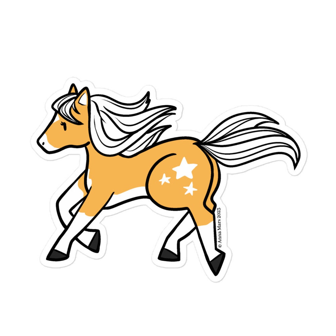 Palomino Pony Bubble-free Stickers- Moon Flower Studio Western Horse - Etsy