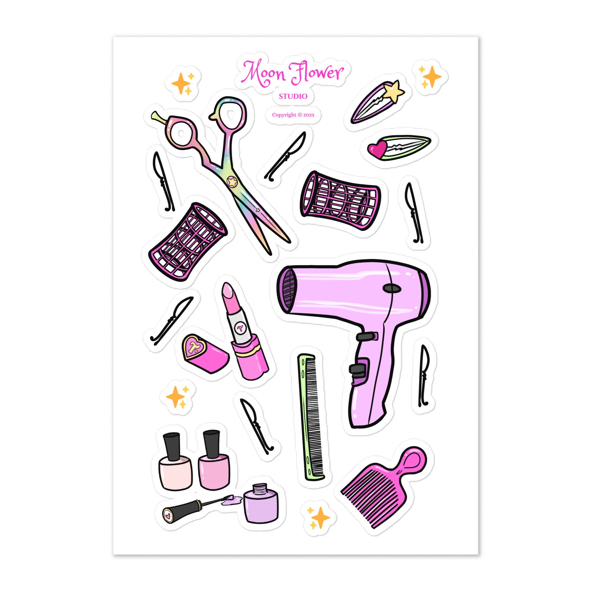 Salon Beauty Queen Sticker Sheet Moon Flower Studio - Etsy