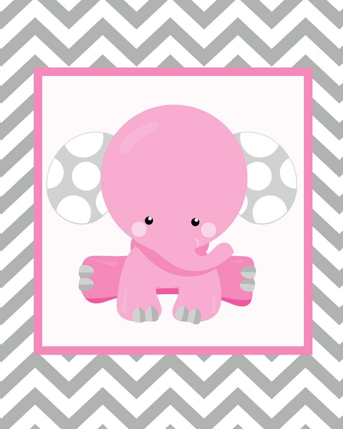 Baby Girl Pink Elephant Set of 3 Prints,baby Room Decor,instant ...