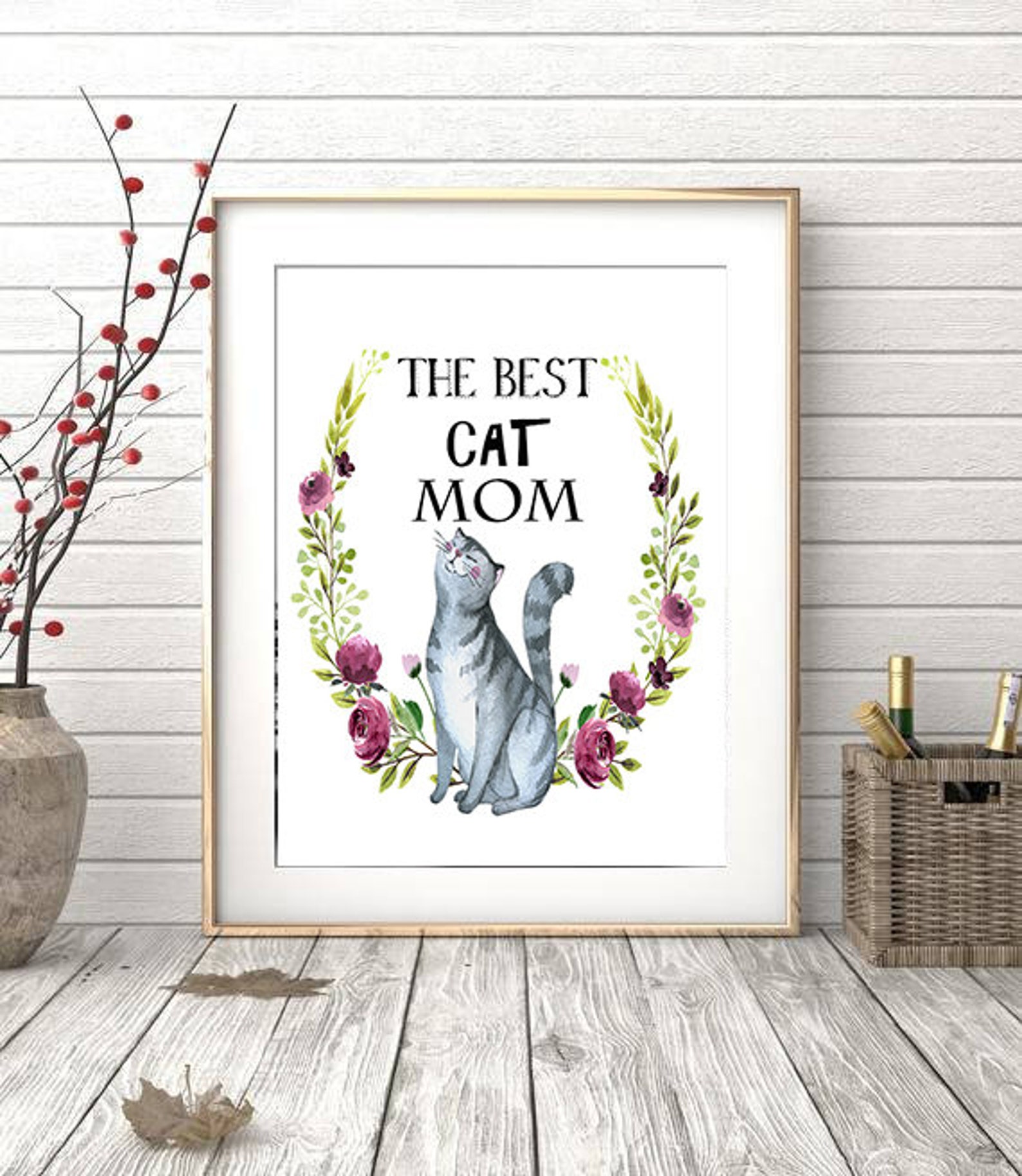 The Best Cat Mom Quote Print, Printable Cat Art, Cat Print, Crazy Cat ...