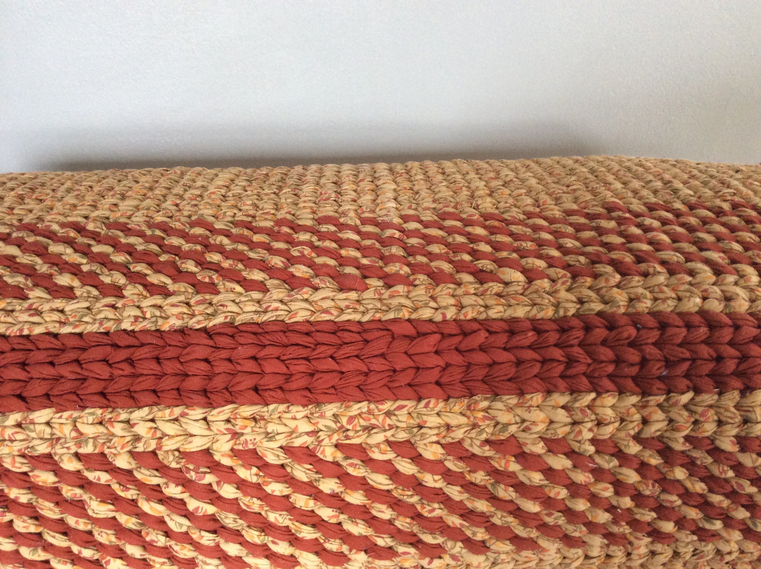 Woven Twined Tan & Rust Throw Rug-reversible Lays Flat Washable 41x25 ...