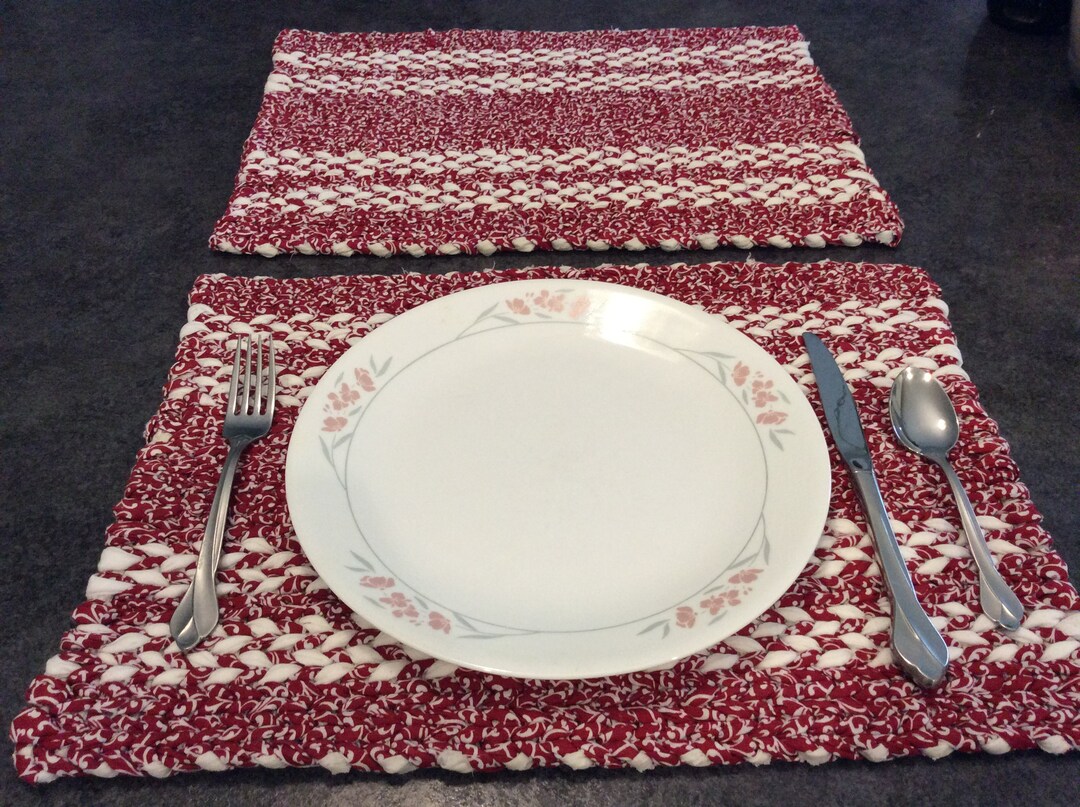 Handwoven Cranberry Red Placemats (set of 2) - Etsy