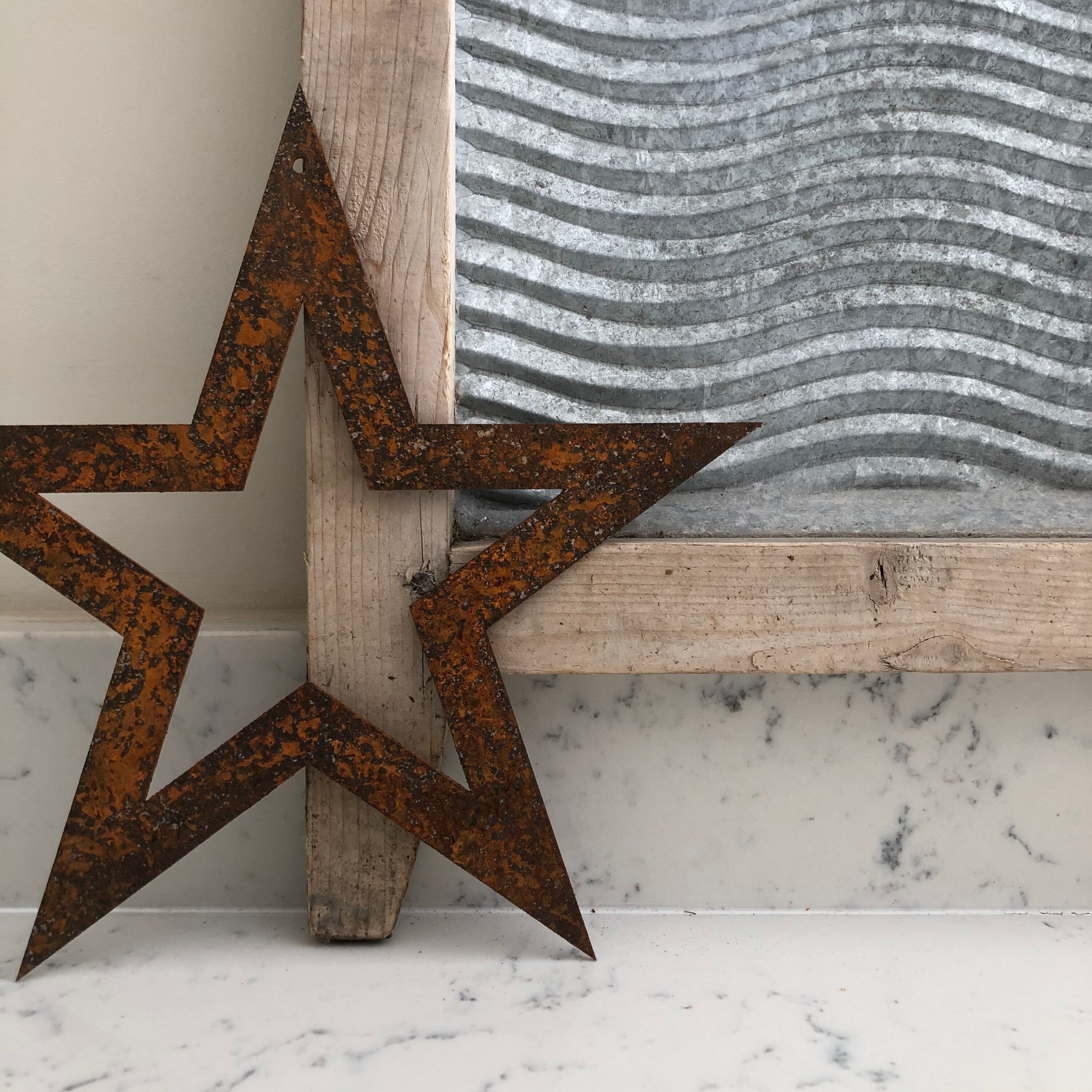 Flat Metal Outline Star // Rustic Star Decoration // Metal - Etsy UK