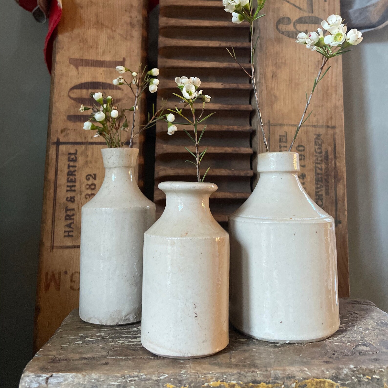 Vintage Stoneware Bottles / Victorian Stoneware Bottles / | Etsy UK