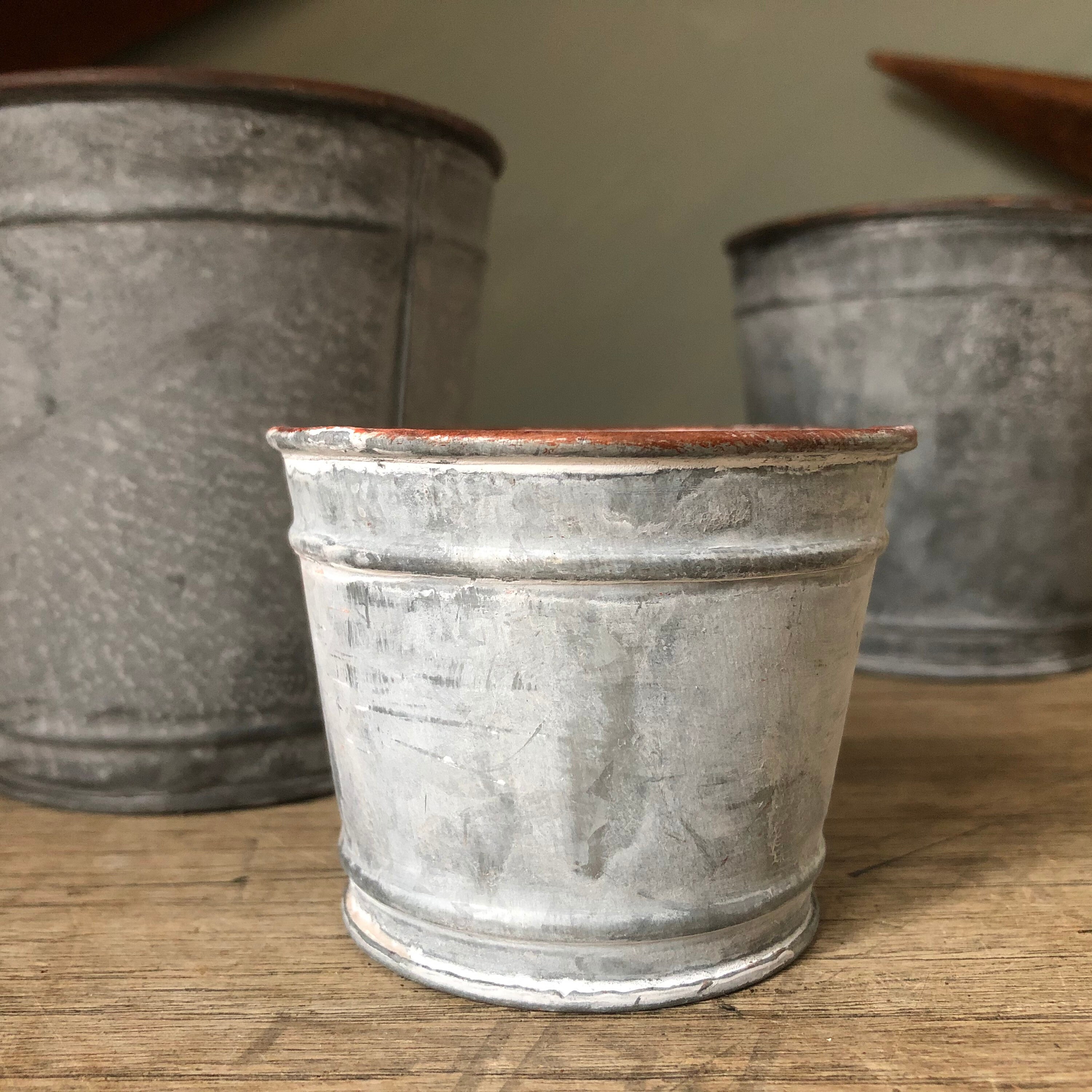 Mini Zinc Pots / Metal Votive Pots / Mini Plant Holder / | Etsy